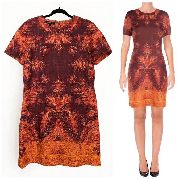 Lafayette 148 New York | Dresses | Lafayette 48 Wool Woven Red Orange ...